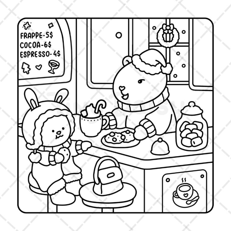 Fuzzy Buddies Coloring Book: A Cozy Holiday Adventure