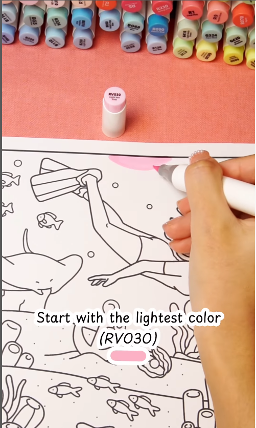 How to color - Sea - Tiny Daisy
