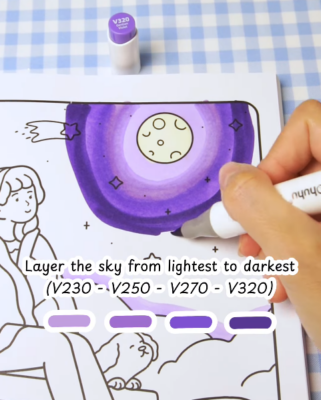 How to Color Night Sky - Tiny Daisy