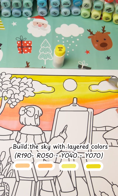 How to color - Gradient Sky - Tiny Daisy